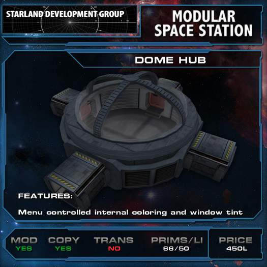 Second Life Marketplace - Starland Modular Space Station - Dome Hub