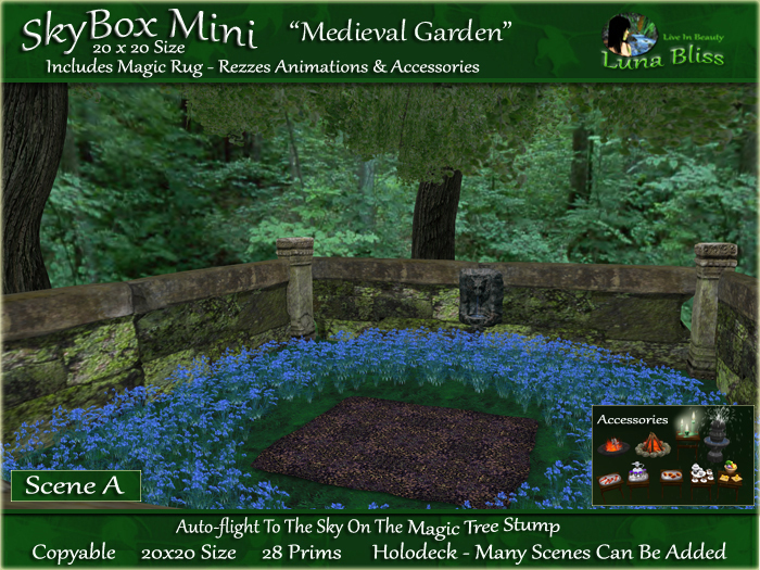 Second Life Marketplace - SkyBox - Medieval Garden Mini - Scene A ...