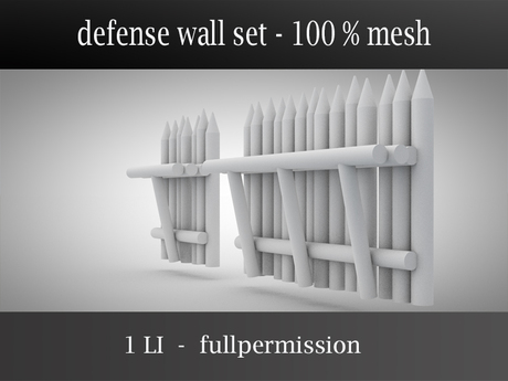 Second Life Marketplace - defense wall set - 100 % mesh