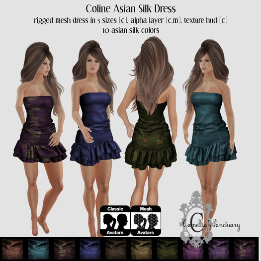 Second Life Marketplace - ::C S:: Coline Asian Silk Dress