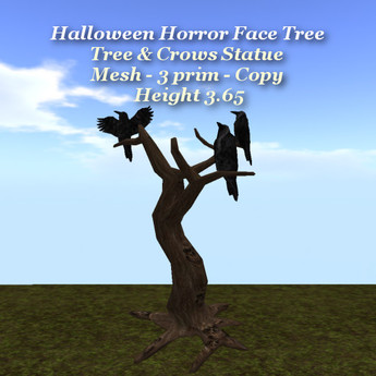 Second Life Marketplace - Halloween Horror Statue Tree & Crows