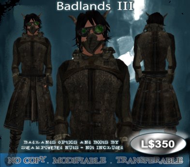 Second Life Marketplace - Steampunk badlands 3 Outfit Male
