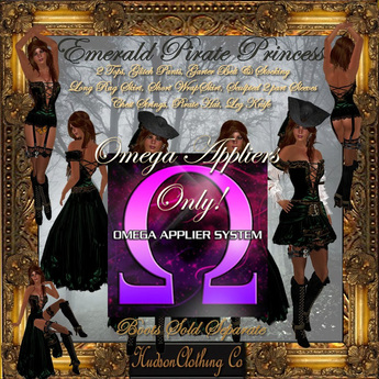 Second Life Marketplace - Omega Applier~Emerald Pirate Princess Set ...