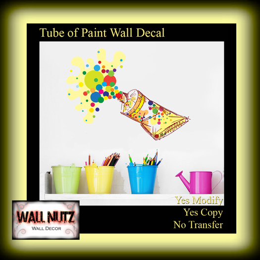 Second Life Marketplace - WallNutz Tube of paint Wall Decal