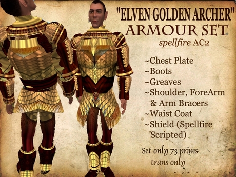 Second Life Marketplace - Middle Earth Elven Golden Archer