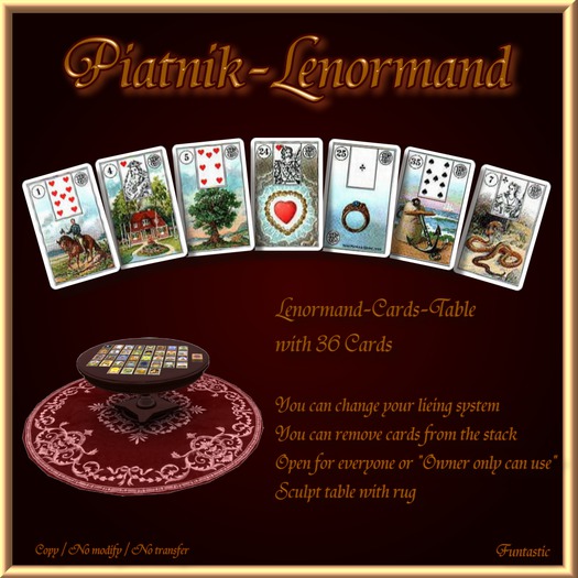 Second Life Marketplace - Klassic Lenormand Table Box Marketplace