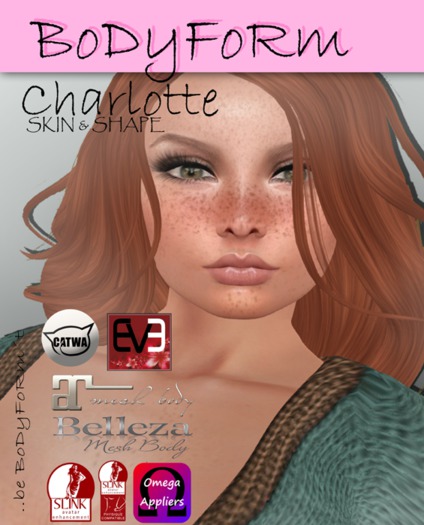 Second Life Marketplace - :*: BoDyFoRm :*: Charlotte Exclusive Skin ...