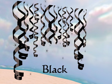 Second Life Marketplace - Ribbon Streamers "Black" 2 pc Set