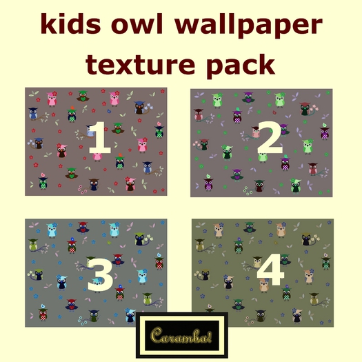 Second Life Marketplace - kids - owl wallpaper texture pack