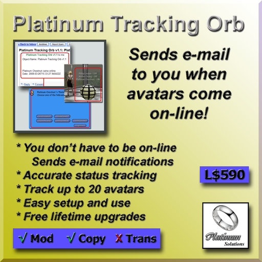 Second Life Marketplace - Platinum Tracking Orb - online avatar tracker ...