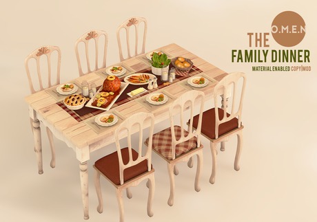 Second Life Marketplace - O.M.E.N - Family Dinner - Complete set
