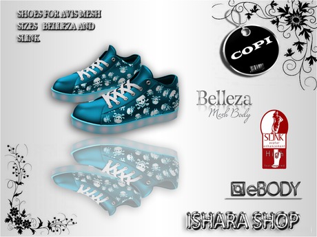 Second Life Marketplace - skull sneakers slink female 5