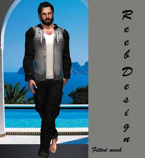 Second Life Marketplace - 230-Reeb Design zeze gray2 jacket and pants jeans