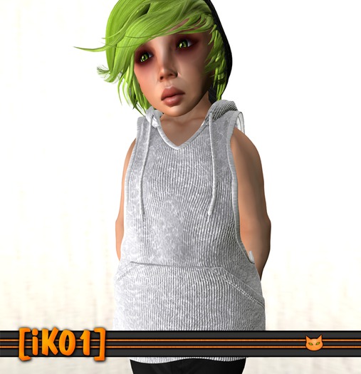 Second Life Marketplace - [iK01] White Jaq - Vest Hoodie - TD