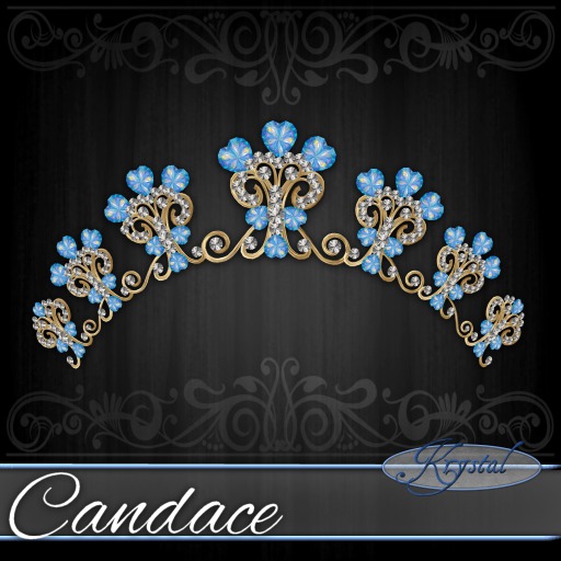 Second Life Marketplace - :::Krystal::: Candace - Tiara - Gold - Blue Opal