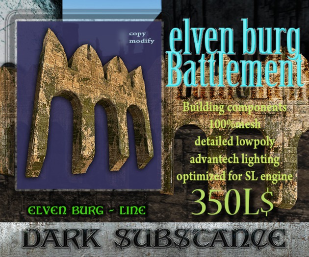 Second Life Marketplace - elven burg-Battlement#box
