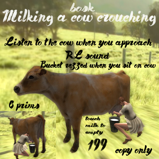 Second Life Marketplace Fn Box Milking Cow Bosk Crouching
