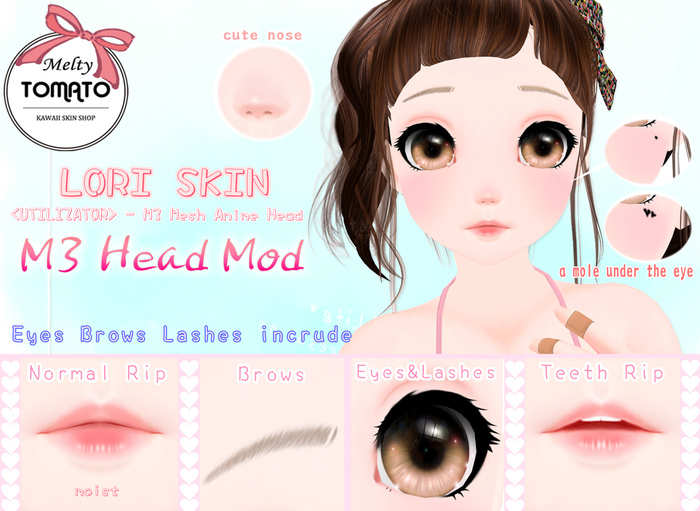 Second Life Marketplace - *Melty TOMATO* M3 Head Mod LORI SKIN