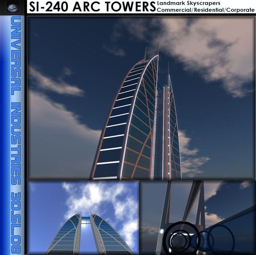 Second Life Marketplace - SI-240 ARC TOWERS LANDMARK SKYSCRAPER