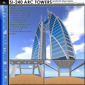 Second Life Marketplace - SI-240 ARC TOWERS LANDMARK SKYSCRAPER