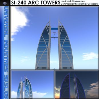 Second Life Marketplace - SI-240 ARC TOWERS LANDMARK SKYSCRAPER