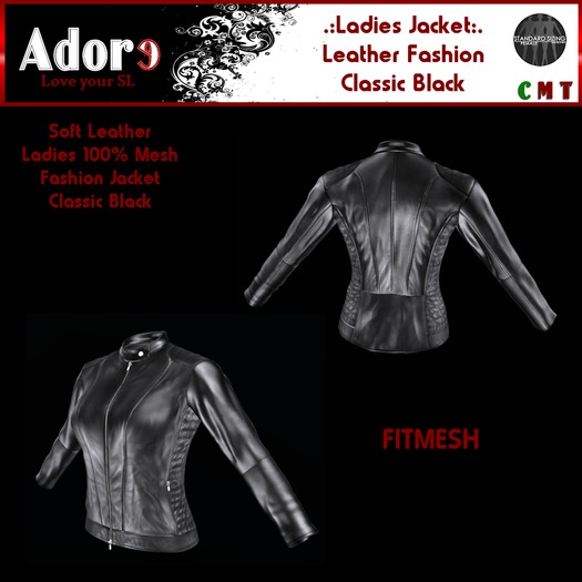 Second Life Marketplace - .:Adore:. Ladies Leather Fashion Jacket ...