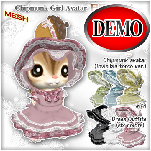 Second Life Marketplace - :Risusipo:DEMO_Chipmunk_Girl_mesh_avatar_boxed