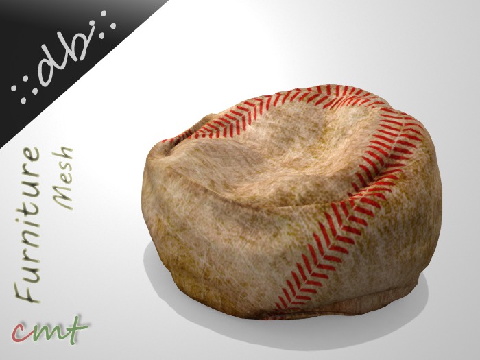 Second Life Marketplace - ::db:: Baseball Beanbag SET Two Sit Poufs Shabby