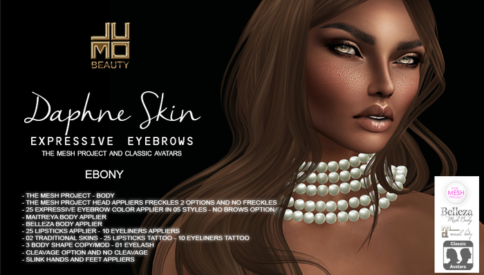 Second Life Marketplace - .:JUMO:. Daphne Skin Ebony - TMP Maitreya Belleza