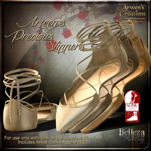 Second Life Marketplace - {AS} Rigged Mesh Precious Ballet Slippers ...