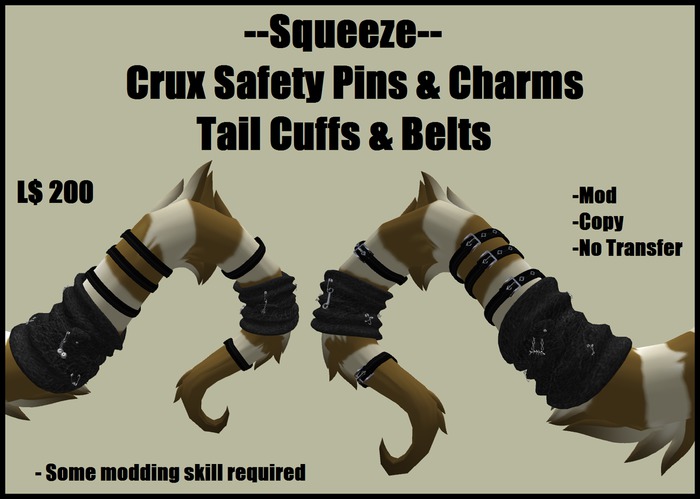 Second Life Marketplace - --Squeeze-- Crux SafetyPins & Charms Tail ...