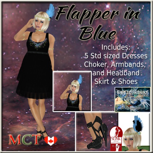 Second Life Marketplace Flapper Dress Blue