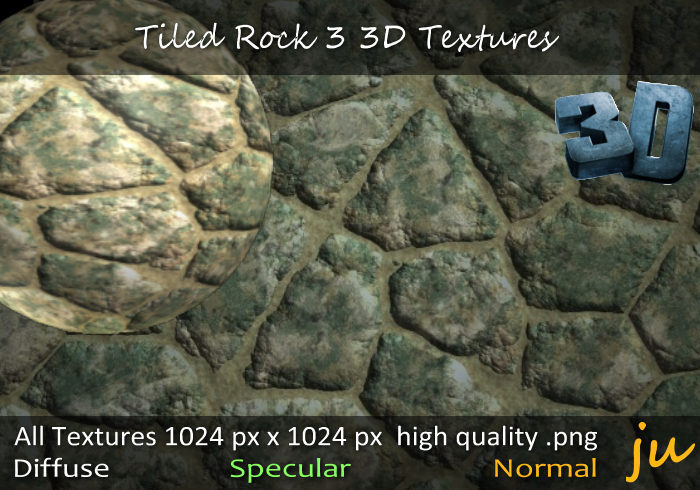 Second Life Marketplace - JU Tiled Rock 3 3D Textures Full Perm