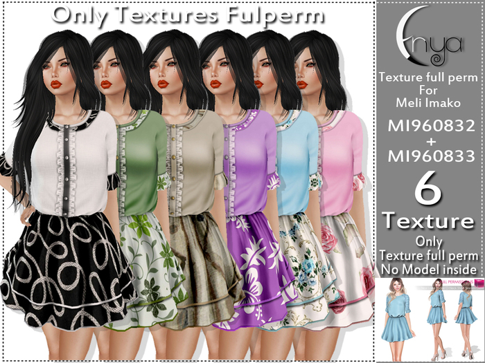 Second Life Marketplace - Enya-Texture-MI960832+MI960833- Short Sleeves ...