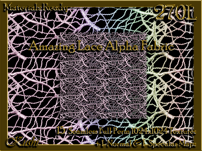 Second Life Marketplace - Amazing Lace ALPHA Fabric Seamless Textures