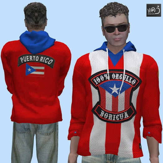 Second Life Marketplace - PUERTO RICO Hoodie (MESH) boxed