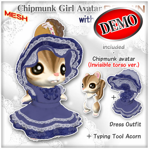 Second Life Marketplace - :Risusipo:DEMO_Chipmunk_Girl_mesh_avatar_with ...