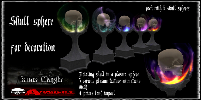 Second Life Marketplace - Rune plasma skull spheres decoration