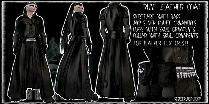 Second Life Marketplace - Rune Leather Coat