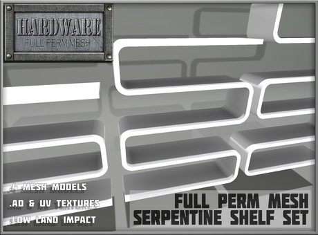 Second Life Marketplace - HARDWARE Serpentine Shelf Set
