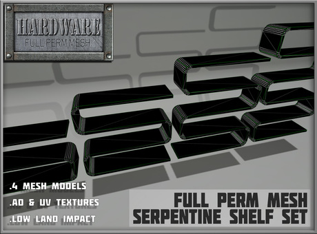 Second Life Marketplace - HARDWARE Serpentine Shelf Set