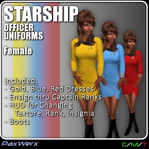 Second Life Marketplace - PaxWerx - Starship Female Officer Uniforms