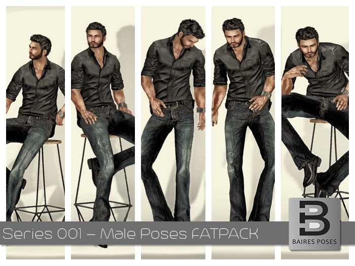 Second Life Marketplace - Baires Poses Male Series 001 - Fatpack