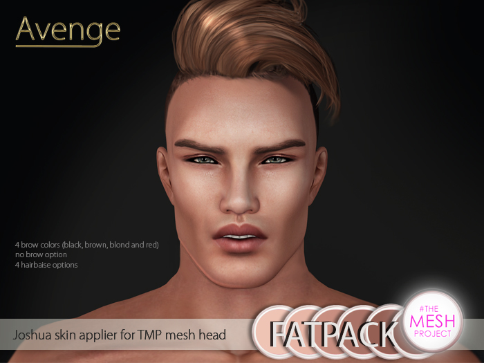 Second Life Marketplace - [Avenge] Joshua skin applier for TMP - fatpack