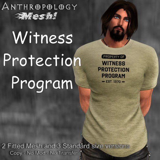 Second Life Marketplace - Witness Protection Program. Male T-shirt ...