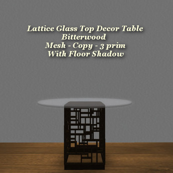 Second Life Marketplace - Lattice Decor Table Bitterwood