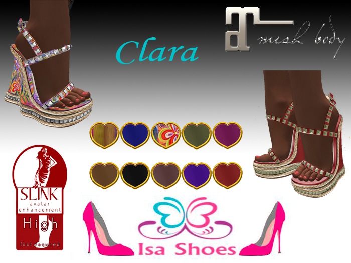 Second Life Marketplace - ::.&Isa Shoes Clara Slink/Maitreya hud c/10 ...