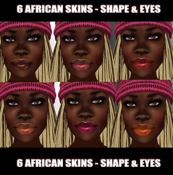Second Life Marketplace - Female Skins African Skins - Full pack (6 ...