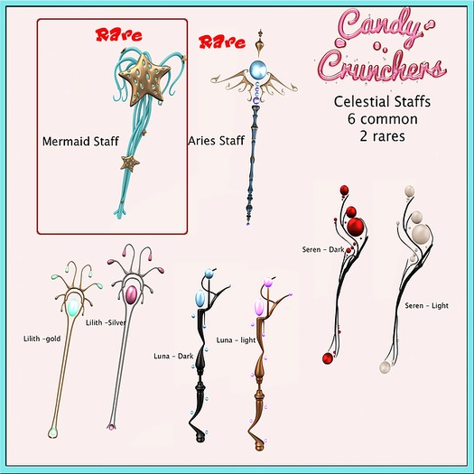 Second Life Marketplace - Candy Crunchers - Mermaid Staff - Rare