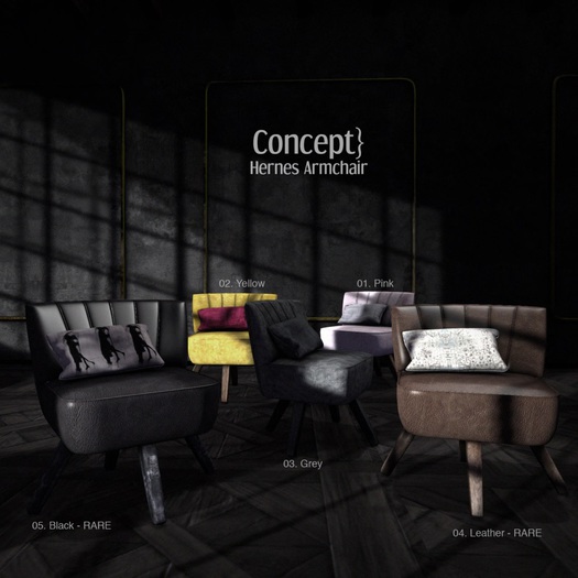 Second Life Marketplace - Concept} *02. Hernes Armchair - Grey